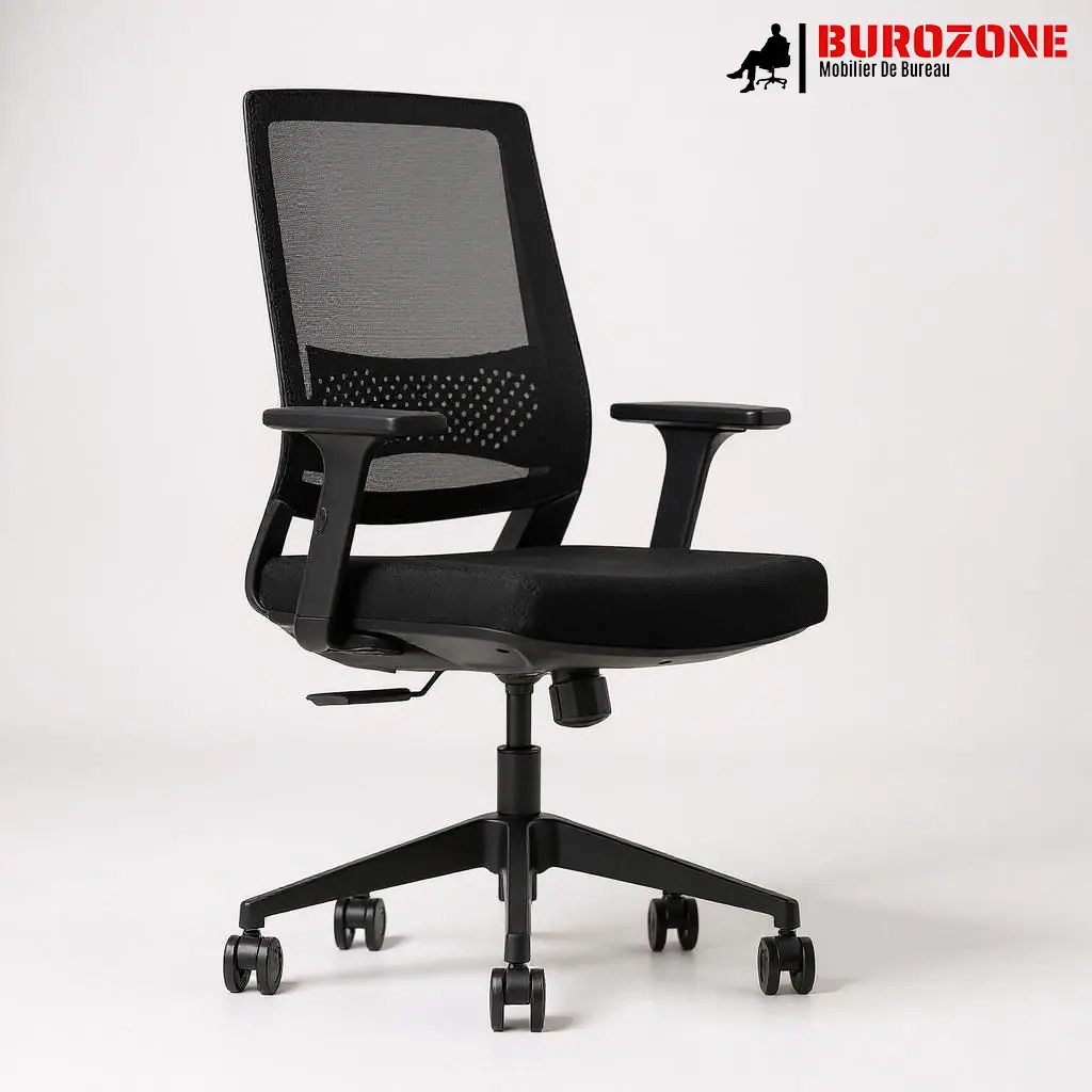 Fauteuil agent en filet noir | Burozone mobilier de bureau